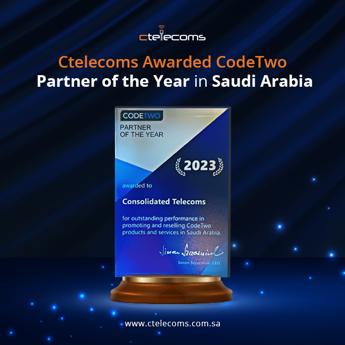 Ctelecoms earns CodeTwo Partner of the Year award in Saudi Arabia.